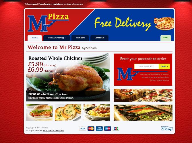Menu at Mr Pizza pizzeria, London, 223 Dartmouth Rd