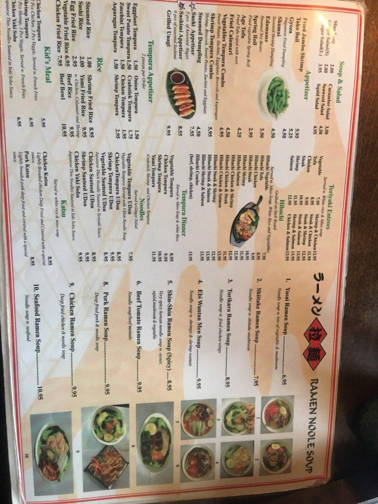 Menu at Yami Sushi restaurant, Decatur