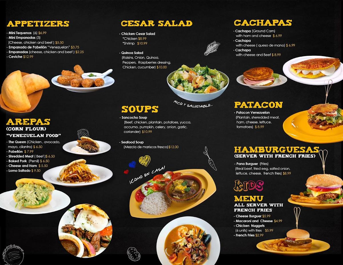 Menu at D'Panas Restaurant Venezuelan Colombian & Peruvian Food ...
