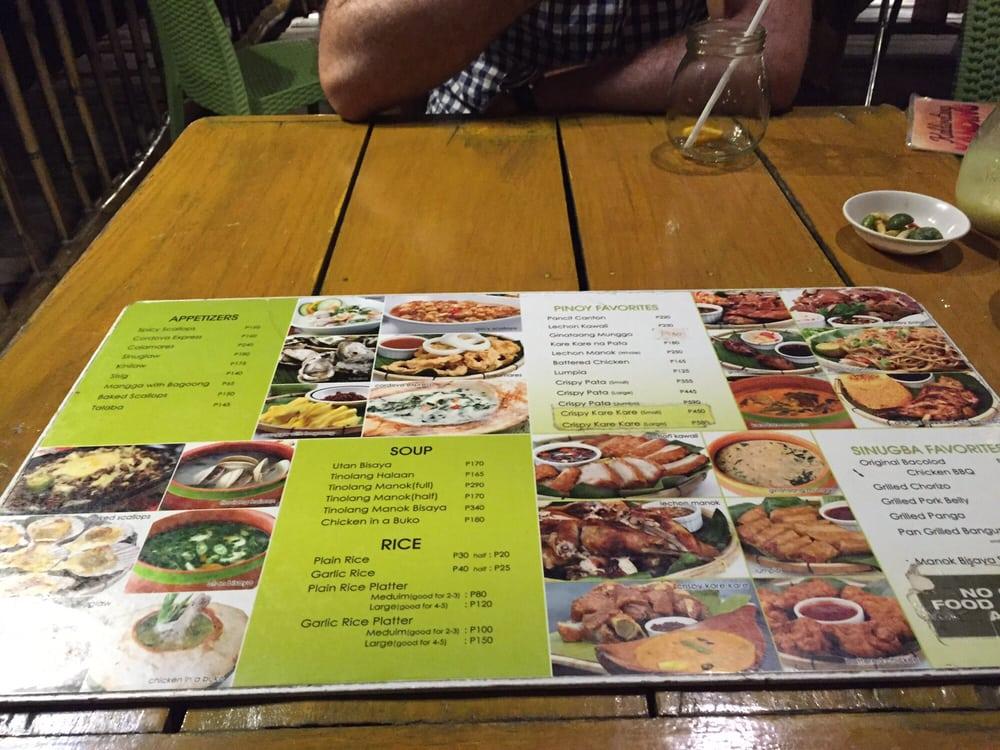 Menu at Lantaw Floating Native Restaurant - Cordova, Cebu City