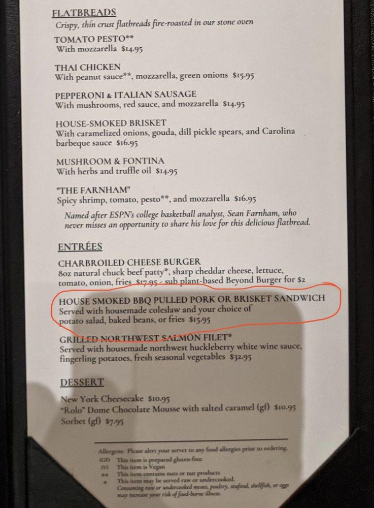 Menu at Safari Room Fresh Grill and Bar, Spokane