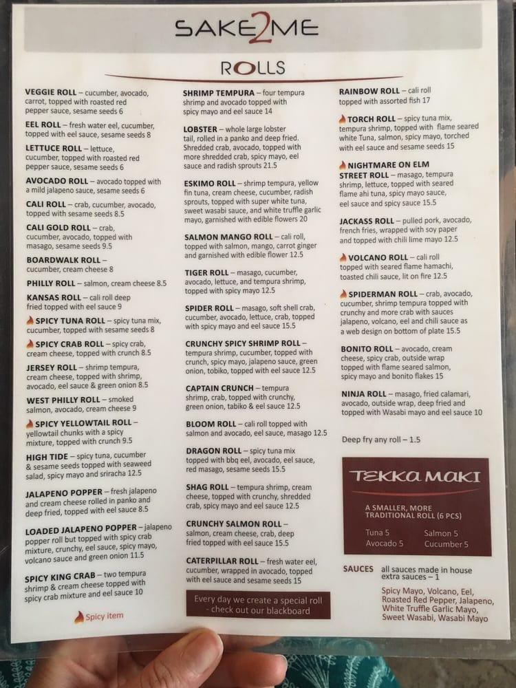 Menu at Sake2Me Sushi Rolls restaurant, Hays, 803 Fort St