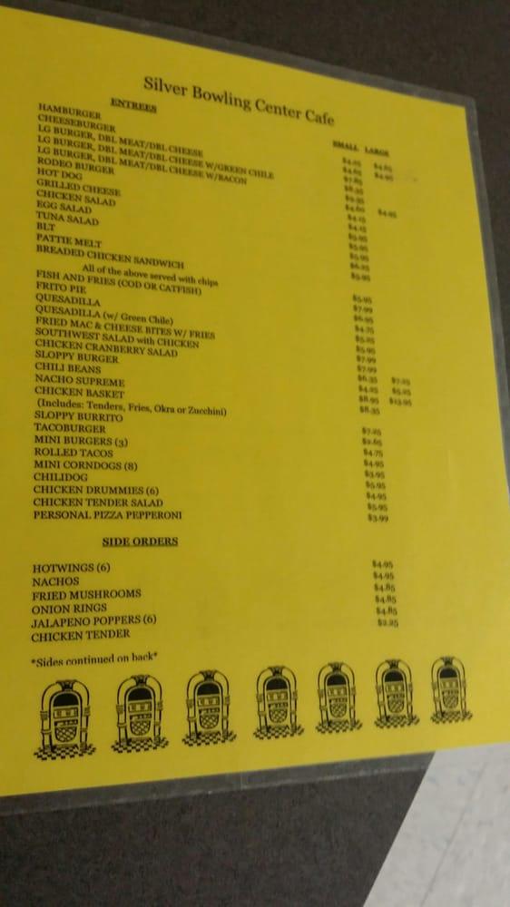 Menu at Silver Bowling Center pub & bar, Silver City