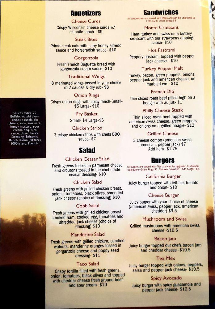 Menu at The Vice pub & bar, Brainerd