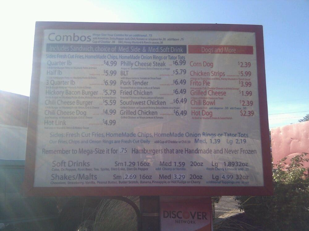 Menu at West Street Burgers fast food, Wichita, 130 S West St