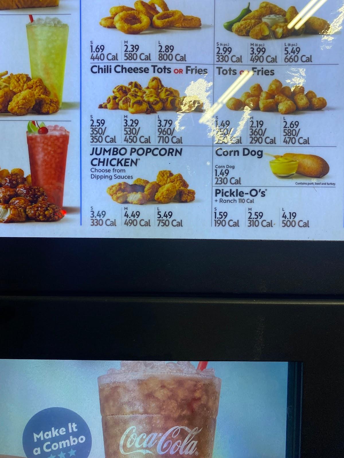 Menu at Sonic Drive-In fast food, Memphis, Winchester Rd
