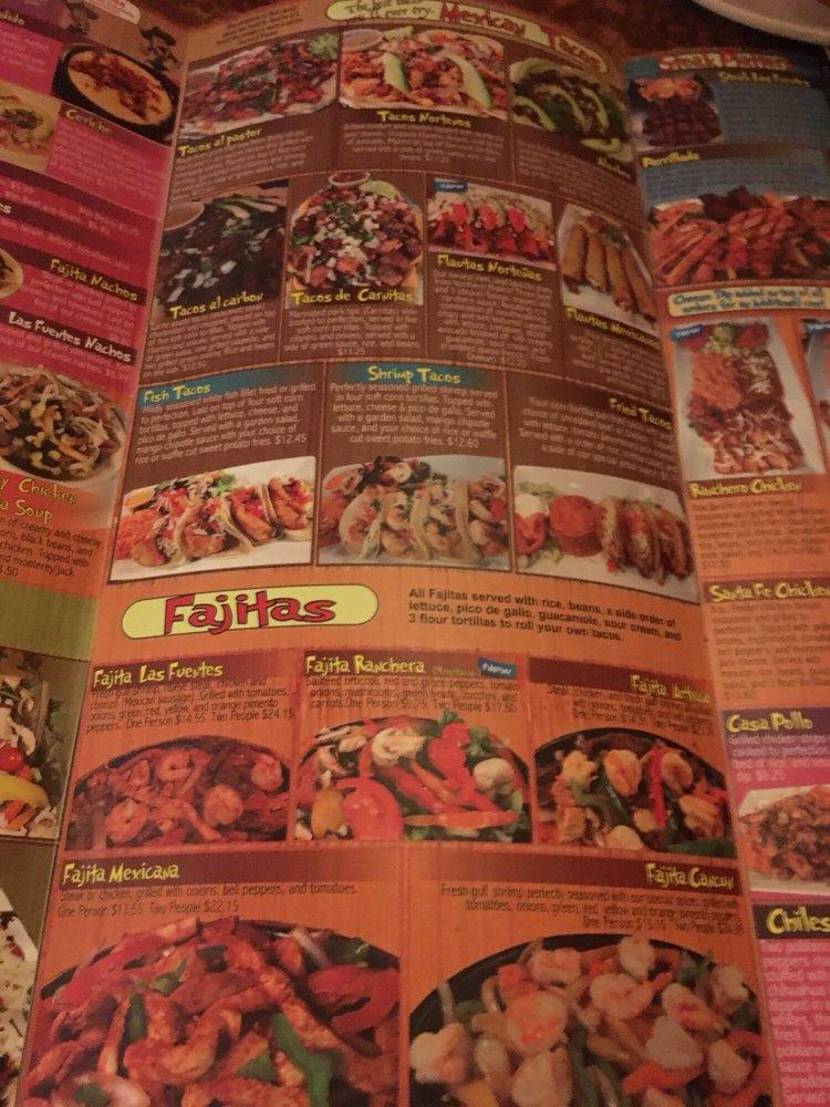 Menu at Las Fuentes Mexican Restaurant, Affton, MacKenzie Rd