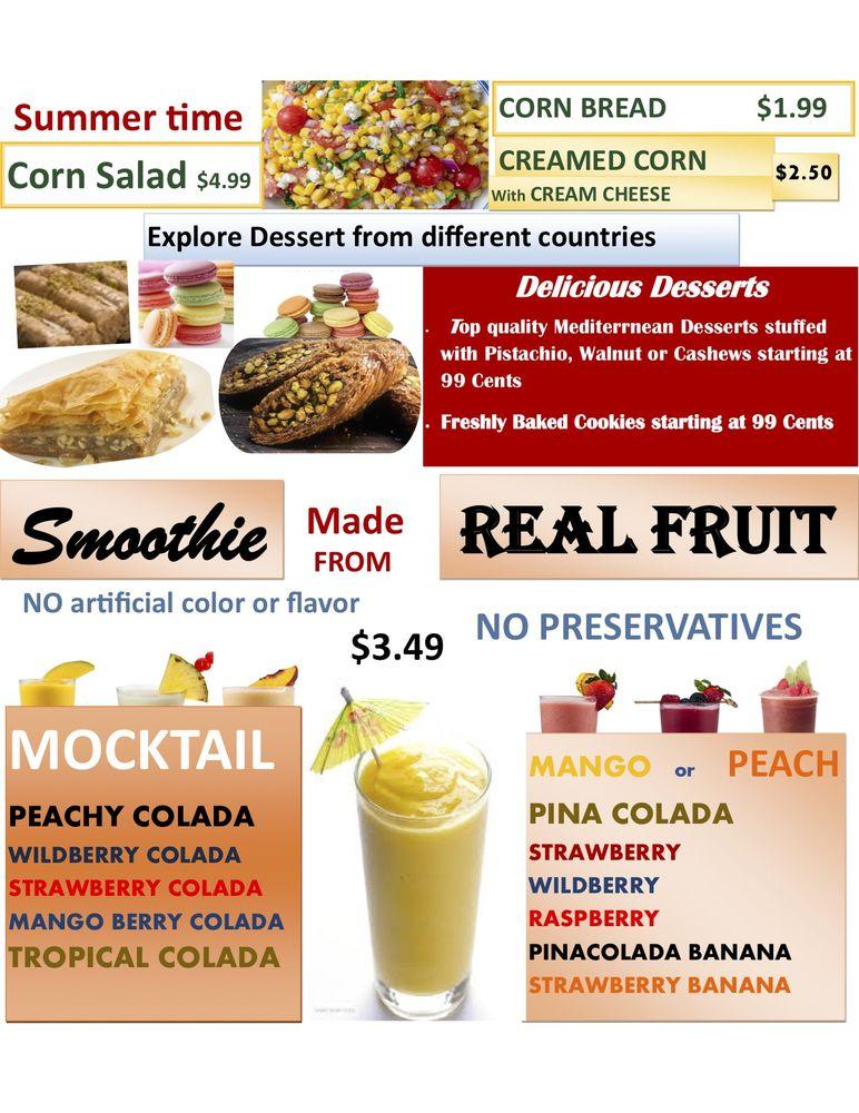 Menu at Palm Deli restaurant, Zionsville