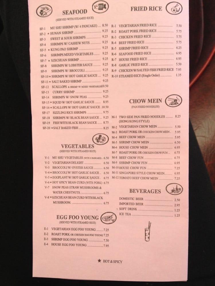 Menu at Pearl House restaurant, Citrus Heights