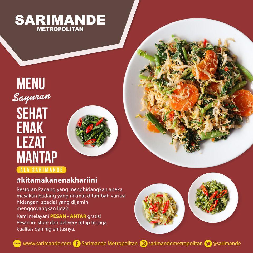 Menu at Sarimande Metropolitan restaurant, Jakarta, Jl. Teuku Cik ...