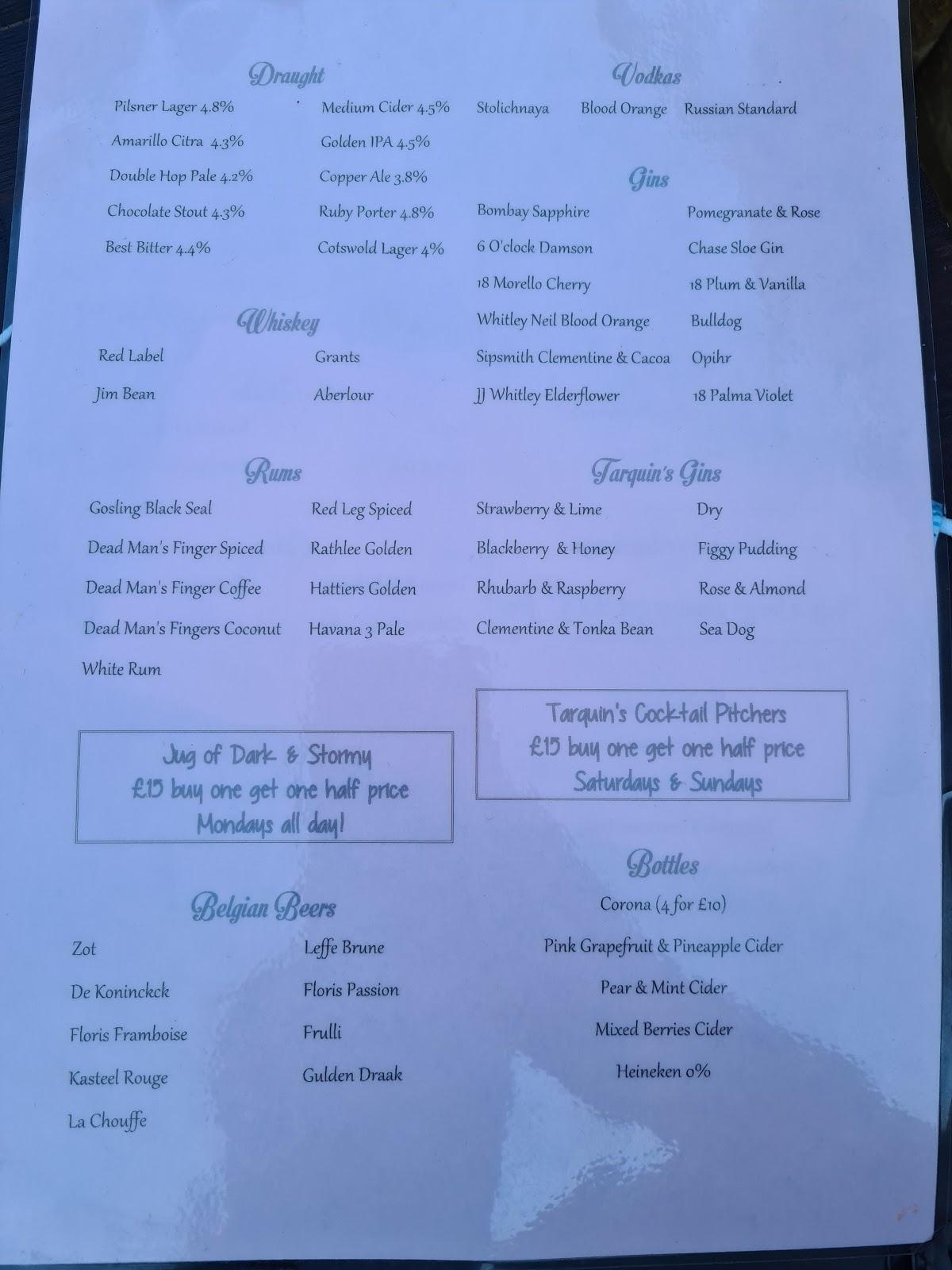 Menu at The Hope & Anchor pub & bar, Bristol, 38 Jacob's Wells Rd