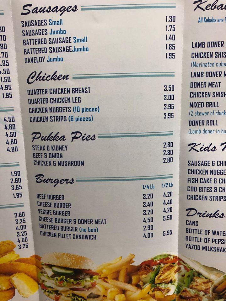 Menu at The Plaice restaurant, Fareham