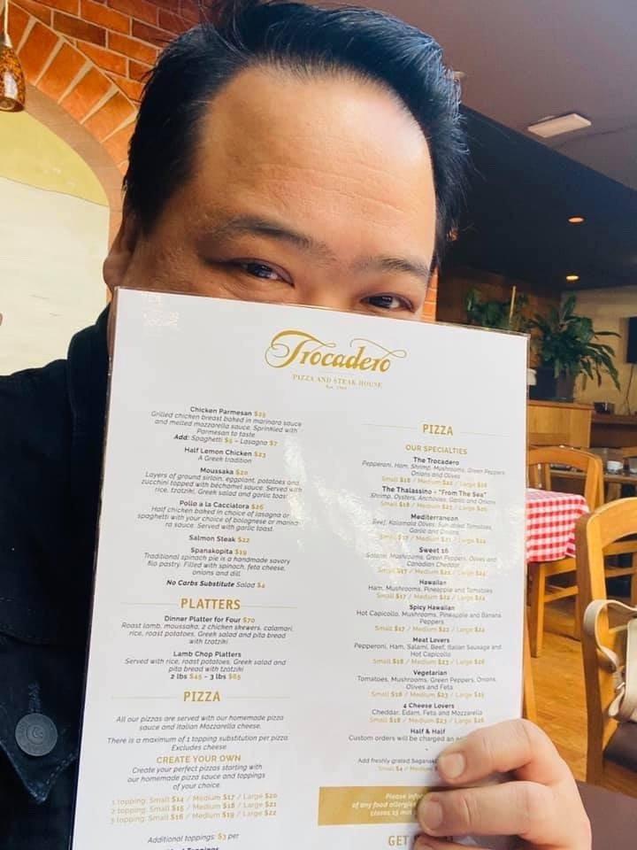 Menu at Trocadero Pizza & Steak House steakhouse, Vancouver