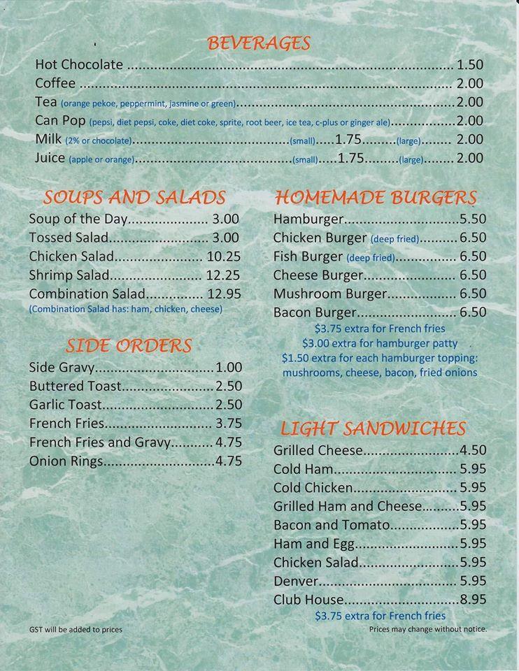 Menu at Mau Lam Restaurant Ltd, Vermilion