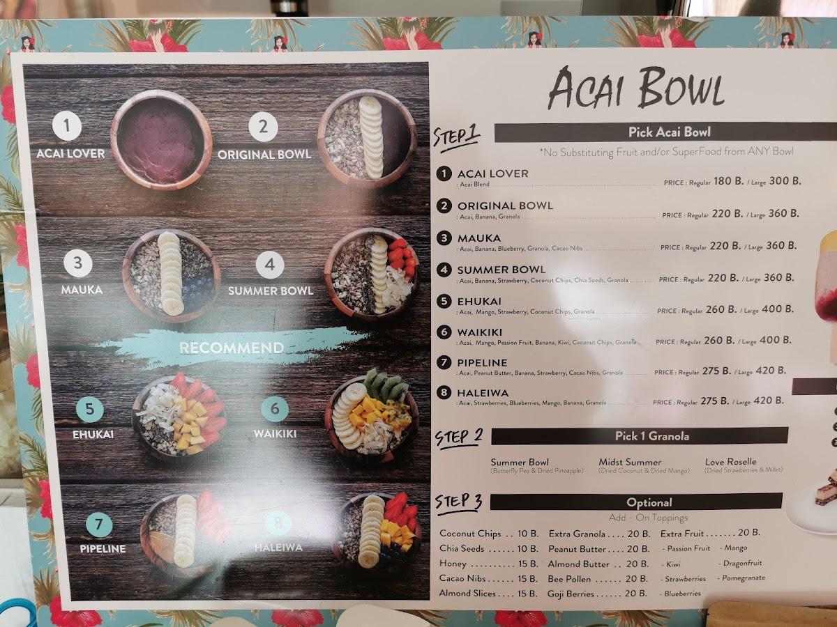 Menu at Summer Bowl BKK cafe, Bangkok, Street level seenspace