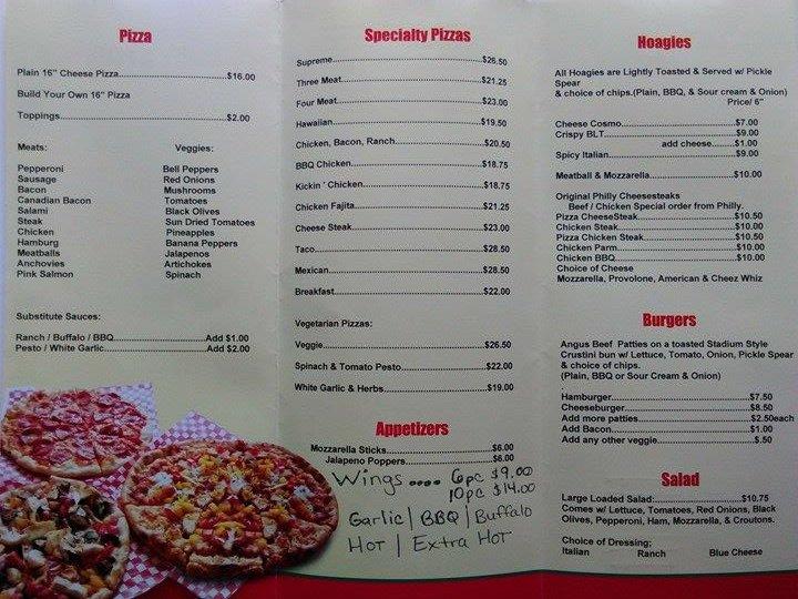 Menu at Wagner's Pizza Bus pizzeria, Pleasant Valley, Anders Ave