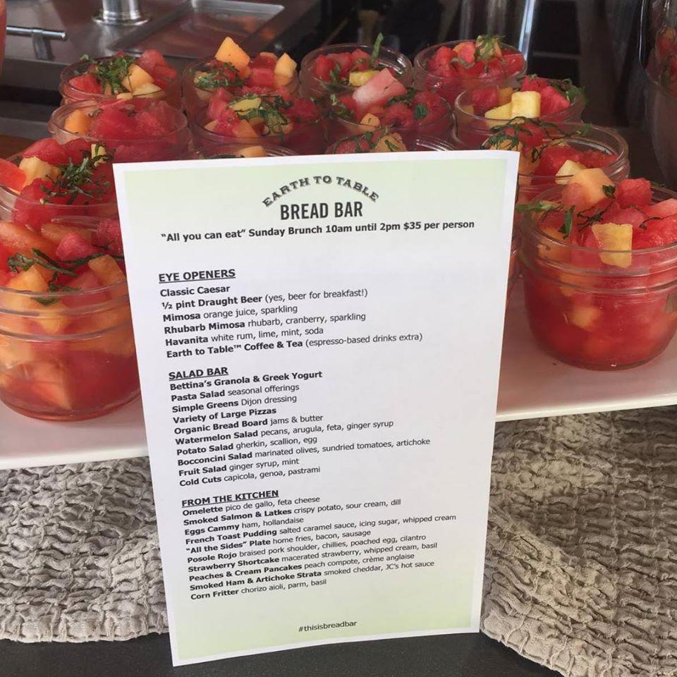 Menu at Earth to Table: Bread Bar Locke, Hamilton