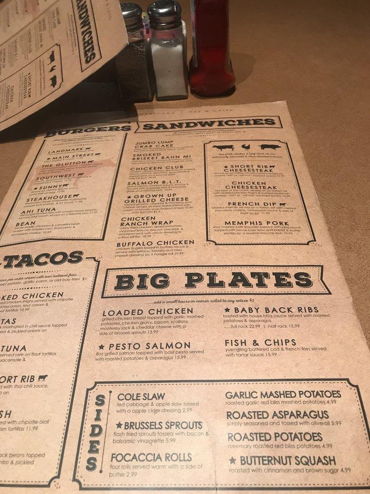 Menu at Landmark Americana Tap & Grill pub & bar, Philadelphia, N 54th St