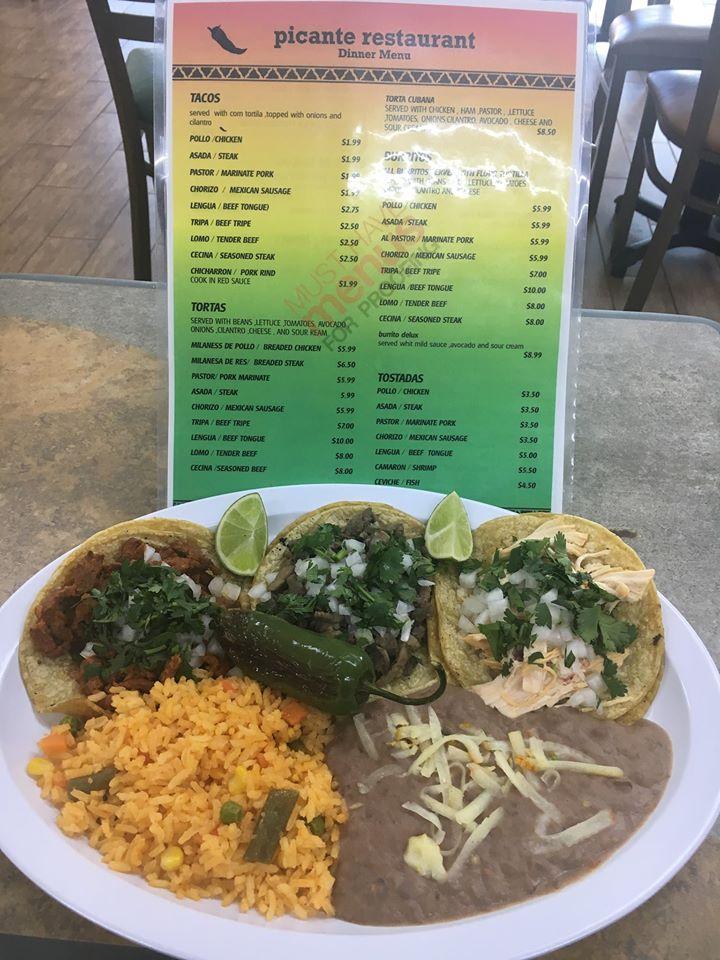 Menu at Picante Mexican Bar & Grill, Rolling Meadows, W Algonquin Rd
