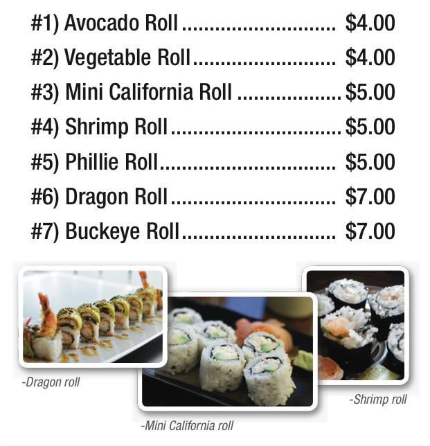 Menu at Sakura Japanese Cuisine restaurant, Cleveland, E 55th St