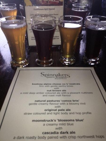 Menu at Spinnakers Gastro Brewpub & GuestHouses, Victoria, 308 Catherine St