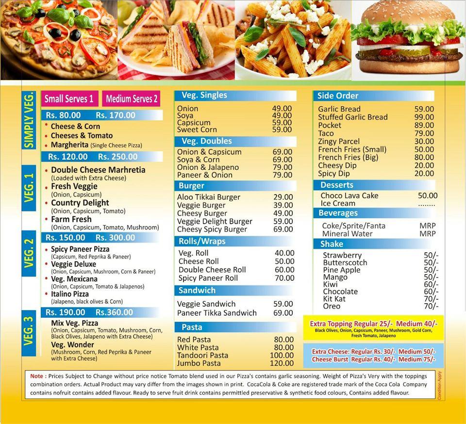 Menu at Domnik Pizza Kurali, India