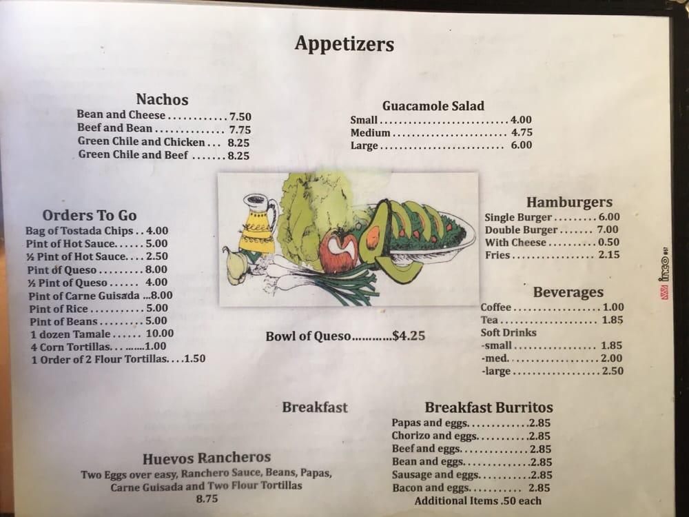 Menu at Mi Taco Village restaurant, Lubbock, 220 Regis St