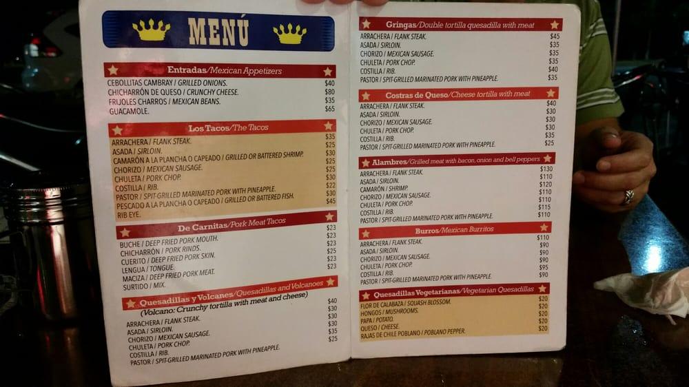 Menu at Ten Tu Taco restaurant, San José del Cabo