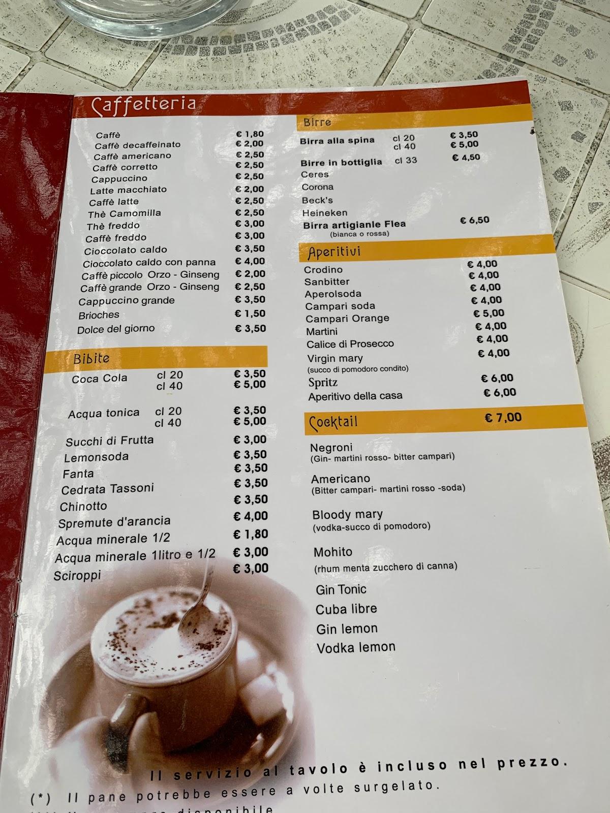 Menu da Bar Giardino Bonci, Spello