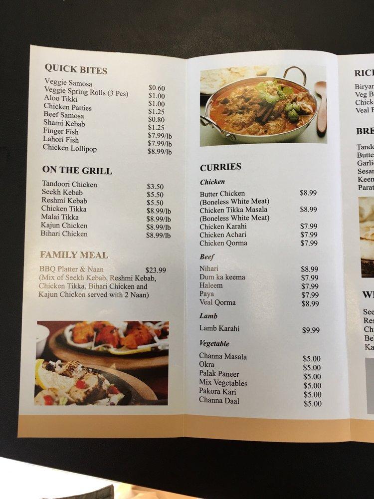 Menu at Cafe Zauq Takeout & Catering, Milton