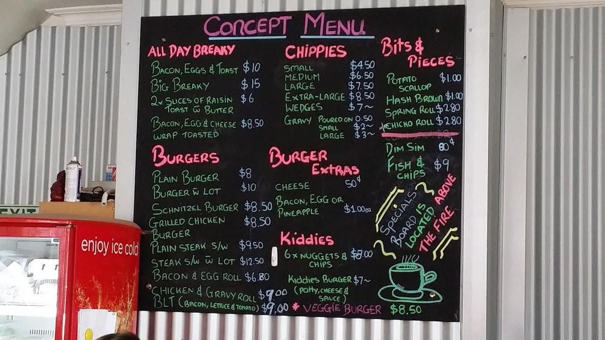 Menu at Concept Cafe Braidwood, Braidwood