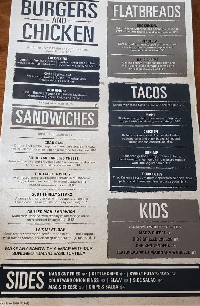 Menu at Courtyard Grill pub & bar, Wilmington, Masonboro Loop Rd