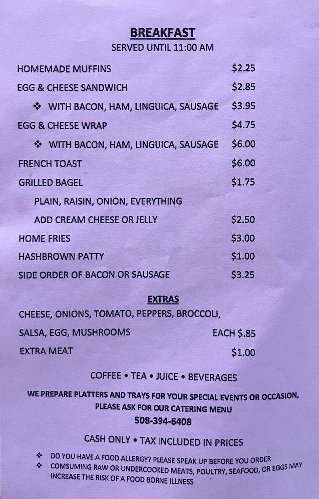 Menu at Great Western Deli cafe, Dennis