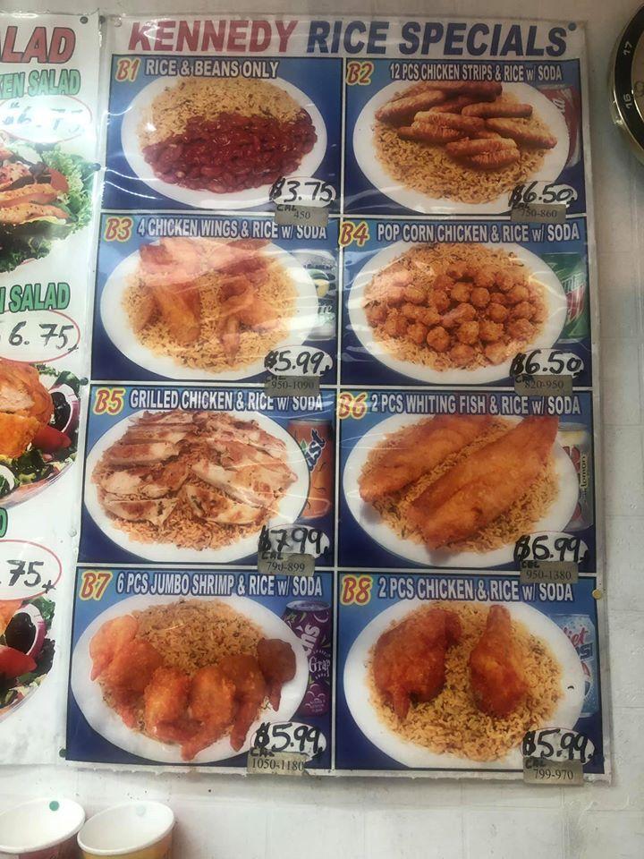 Menu at Kennedy Fried Chicken restaurant, Middletown