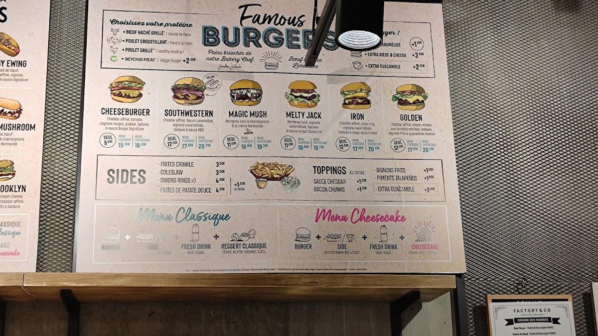 Menu at Factory & Co Massy restaurant, Massy
