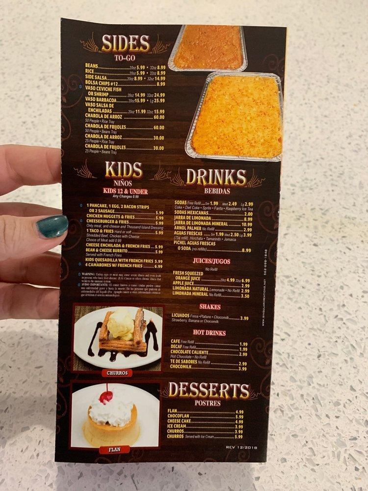 Menu at Taco Giro Mexican Grill & Seafood restaurant, Casa Grande