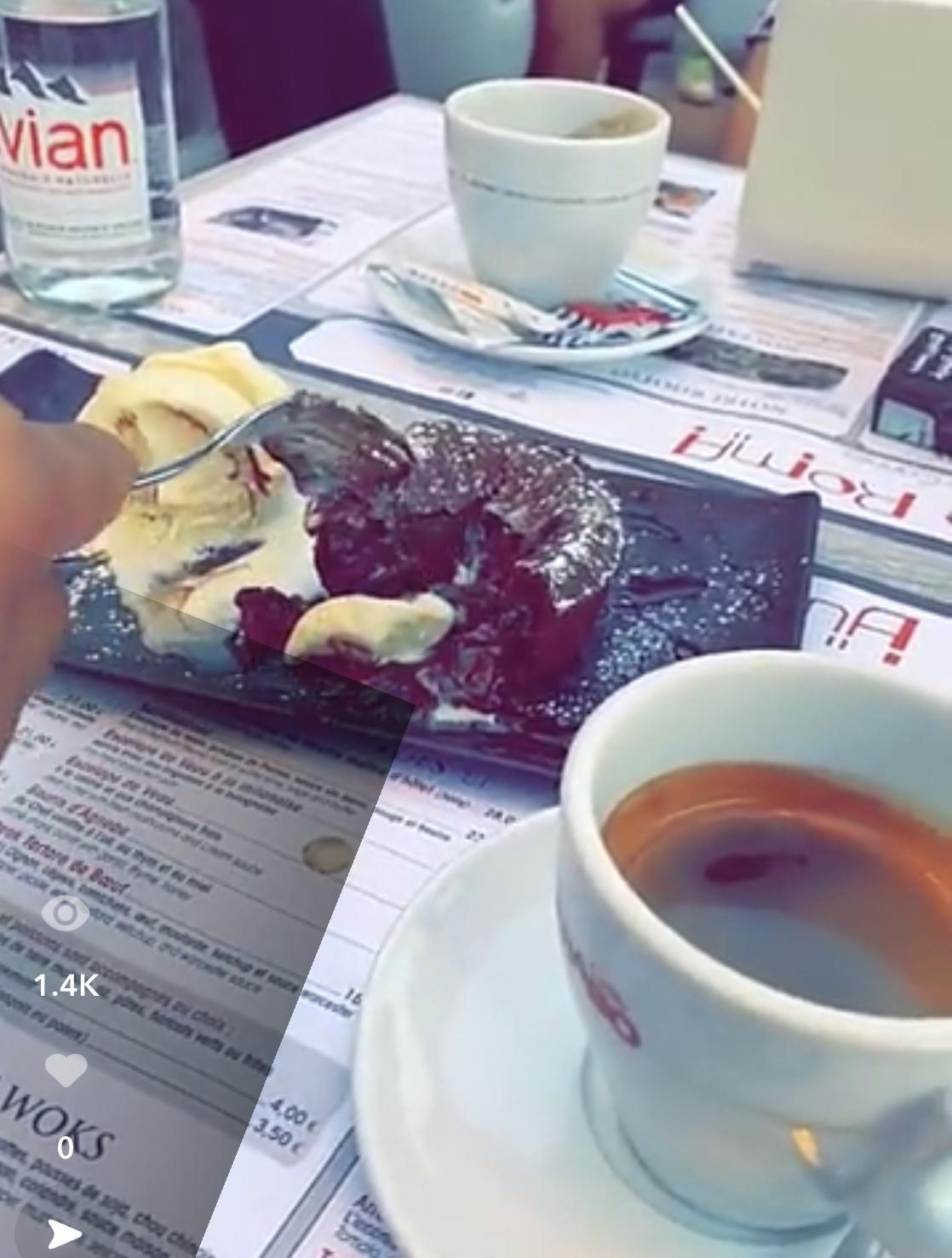 Menu at Caffé Roma cafe, Cannes