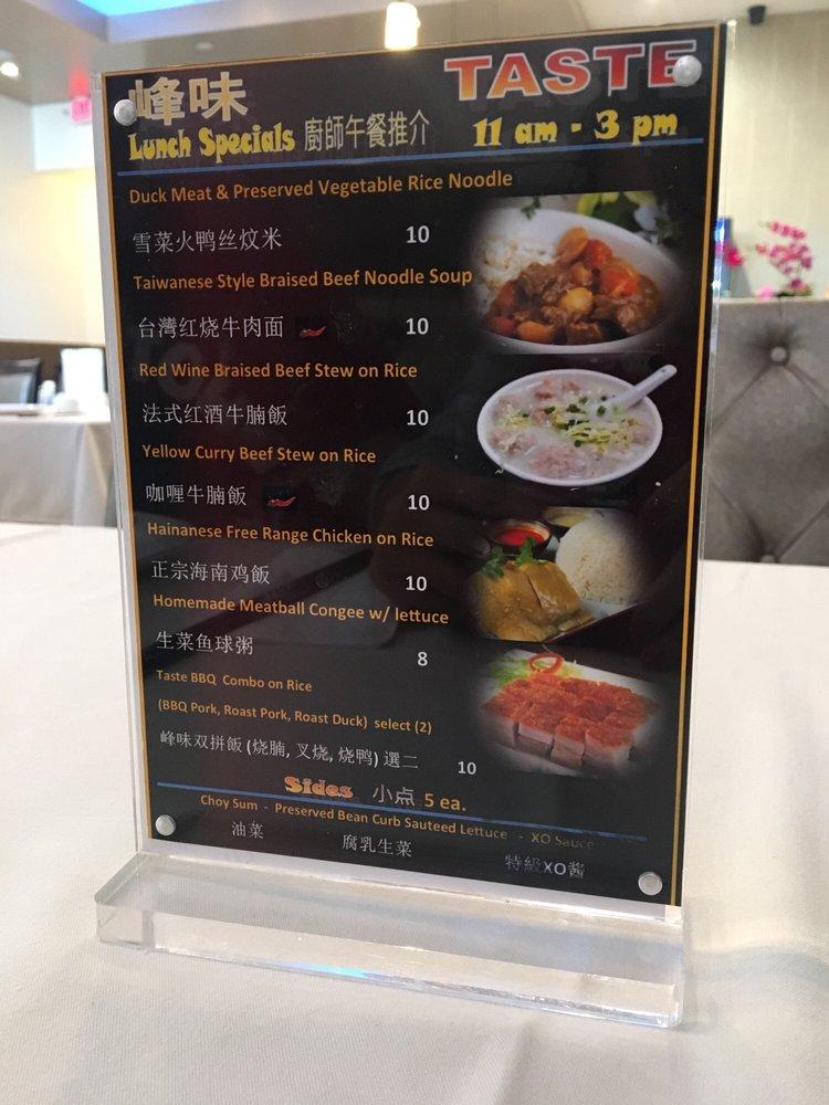 Menu at Taste restaurant, Las Vegas, S Rainbow Blvd ste b