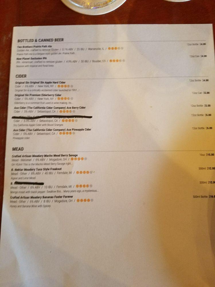 Menu at Zephyrhills Brewing Company restaurant, Zephyrhills