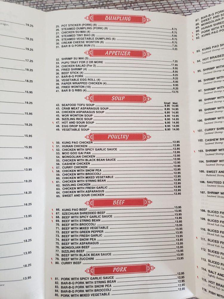 Menu at Chinese Dumpling House restaurant, Port Hueneme