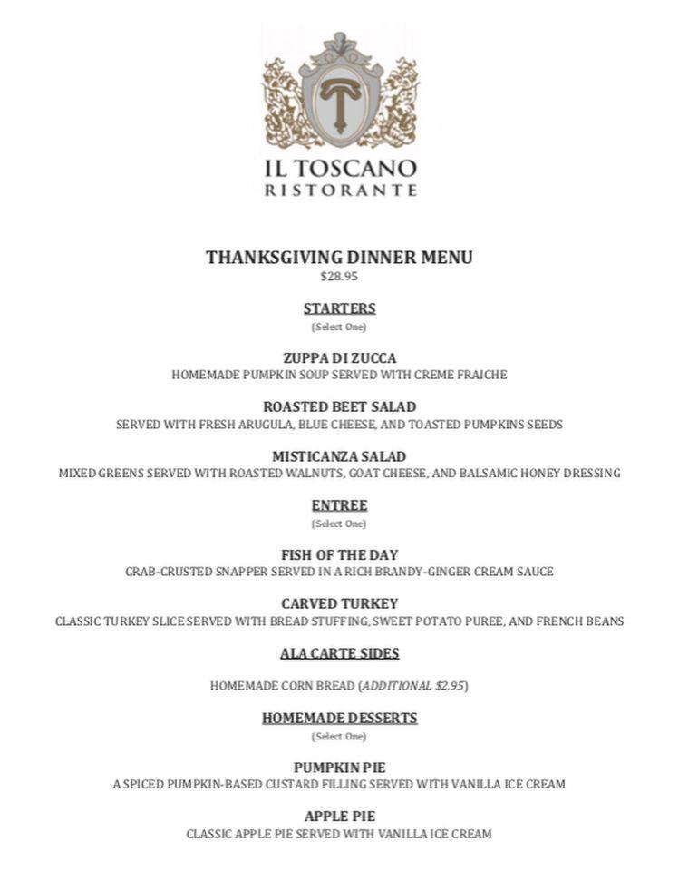 Menu at IL Toscano Ristorante Italiano pub & bar, Pembroke Pines