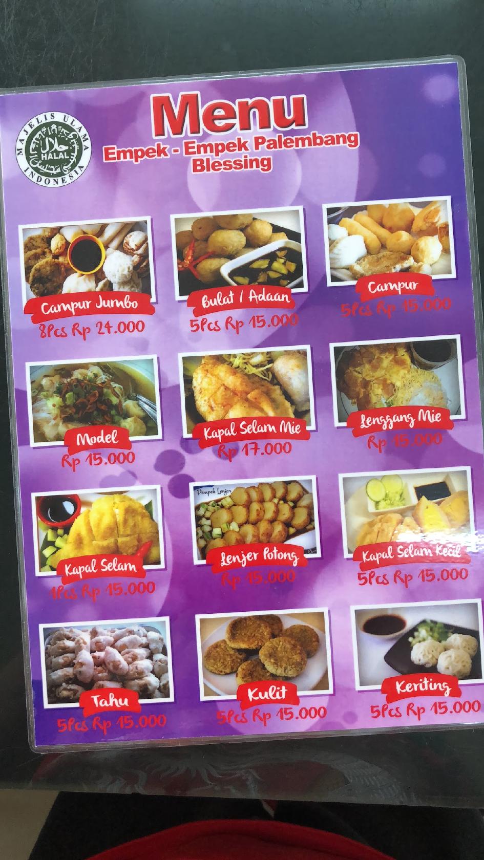 Menu at New Kopitiam restaurant, Dumai