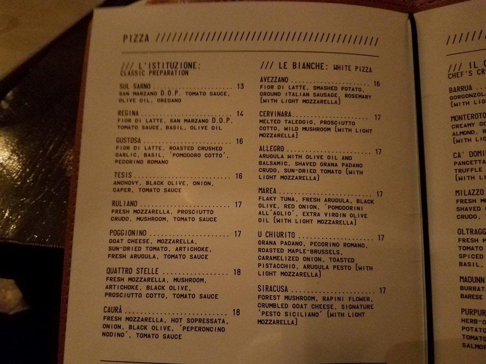 Menu at Nodo Junction restaurant, Toronto, Dundas St W
