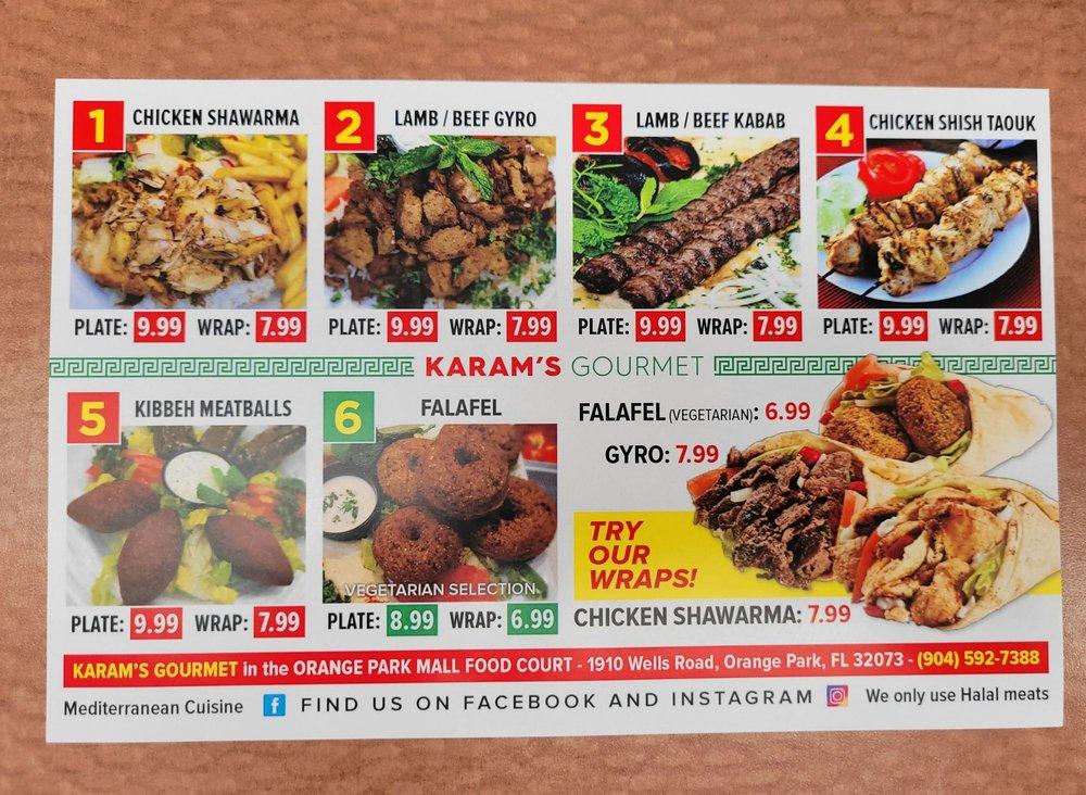 Carta del restaurante Karam’s Gourmet, Orange Park