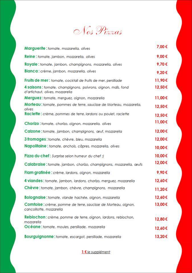 Menu at Le Central restaurant, Damparis