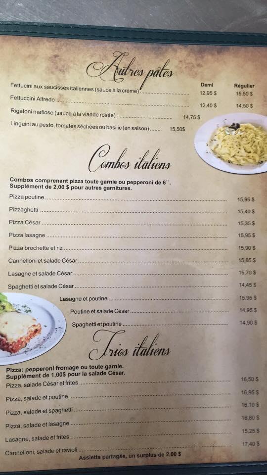 Menu at pizzeria Casa-Deli Inc., Lambton