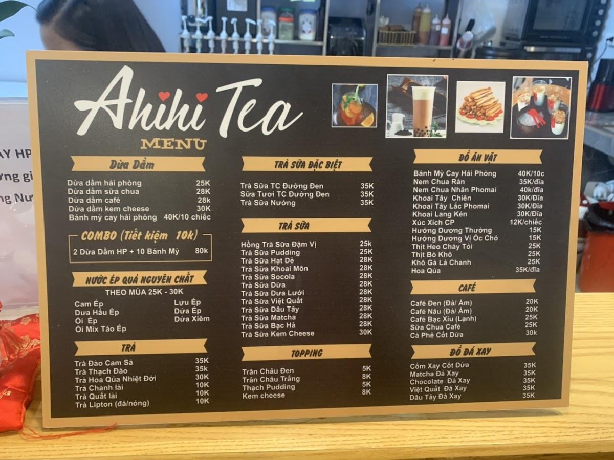 Menu at Ahihi Tea cafe, Hữu Bằng