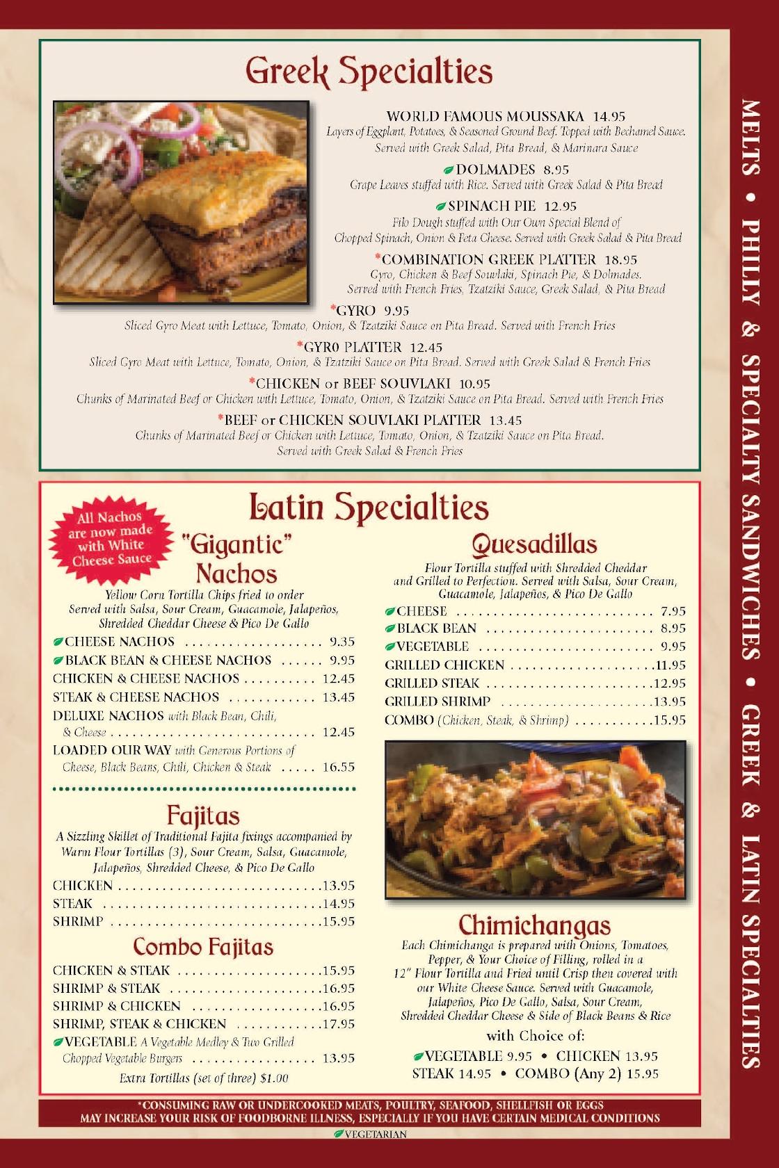 Menu at City Cafe Diner, Cleveland