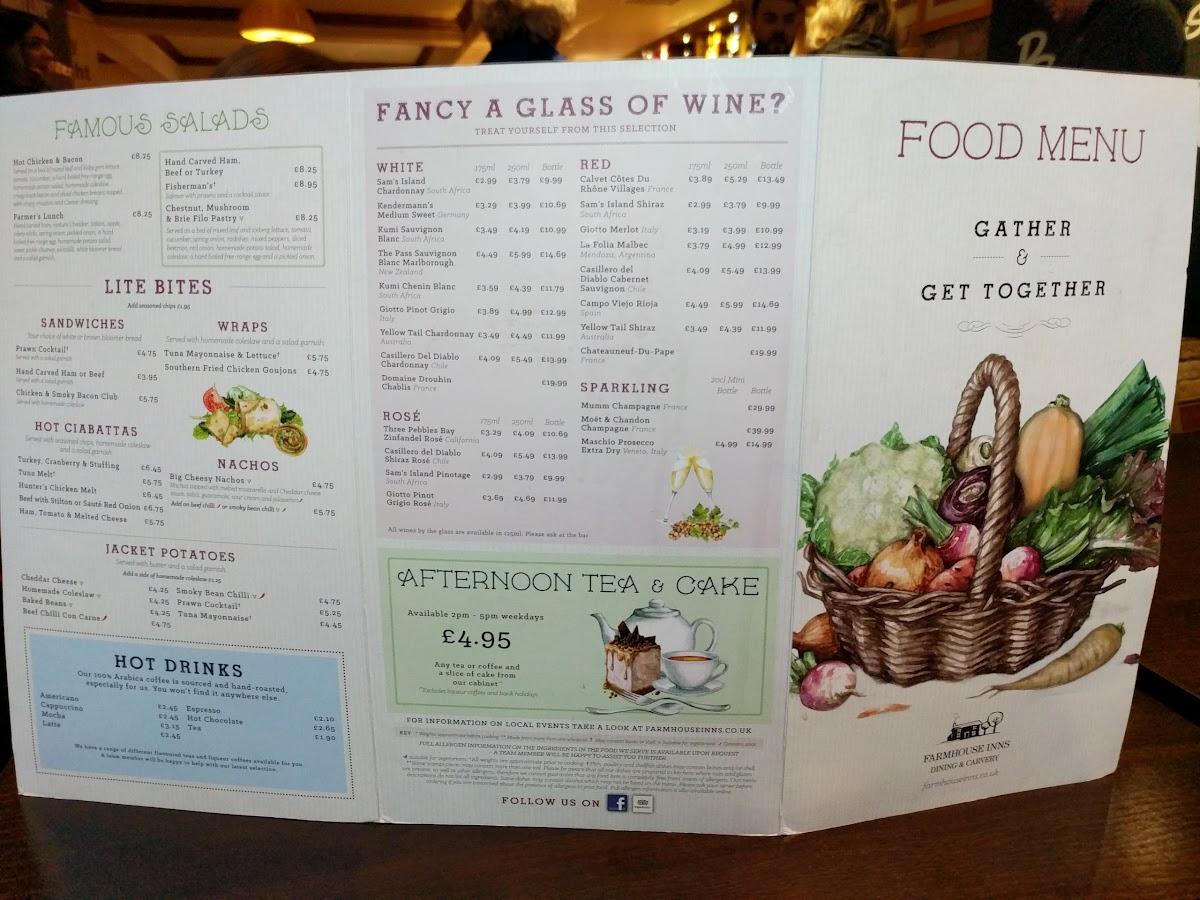 Menu at Robins Farm - Farmhouse Inns pub & bar, Swindon
