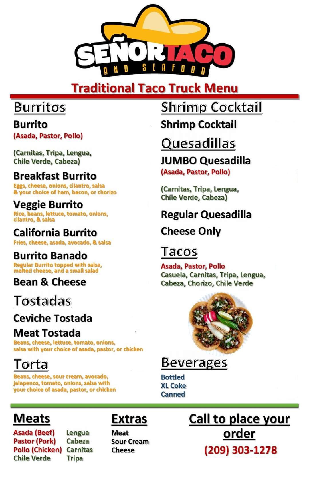 Carta del restaurante Senor Taco & Seafood, Hickman